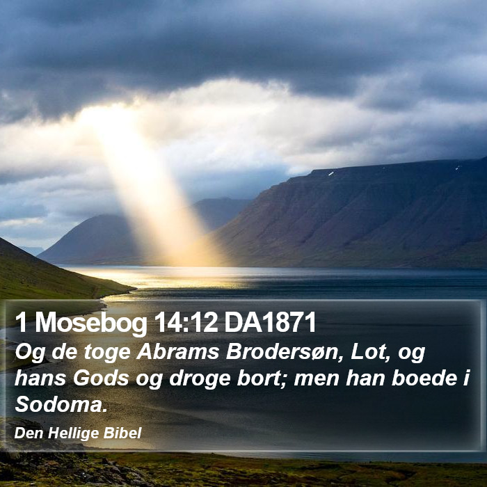 1 Mosebog 14:12 DA1871 - Og de toge Abrams Brodersøn, Lot, og hans Gods