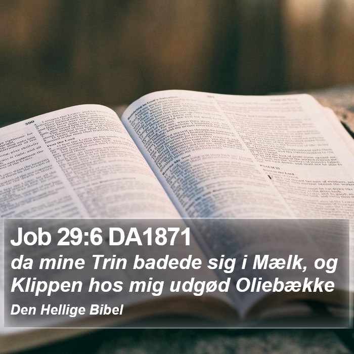Job 29:6 DA1871 - da mine Trin badede sig i Mælk, og Klippen hos